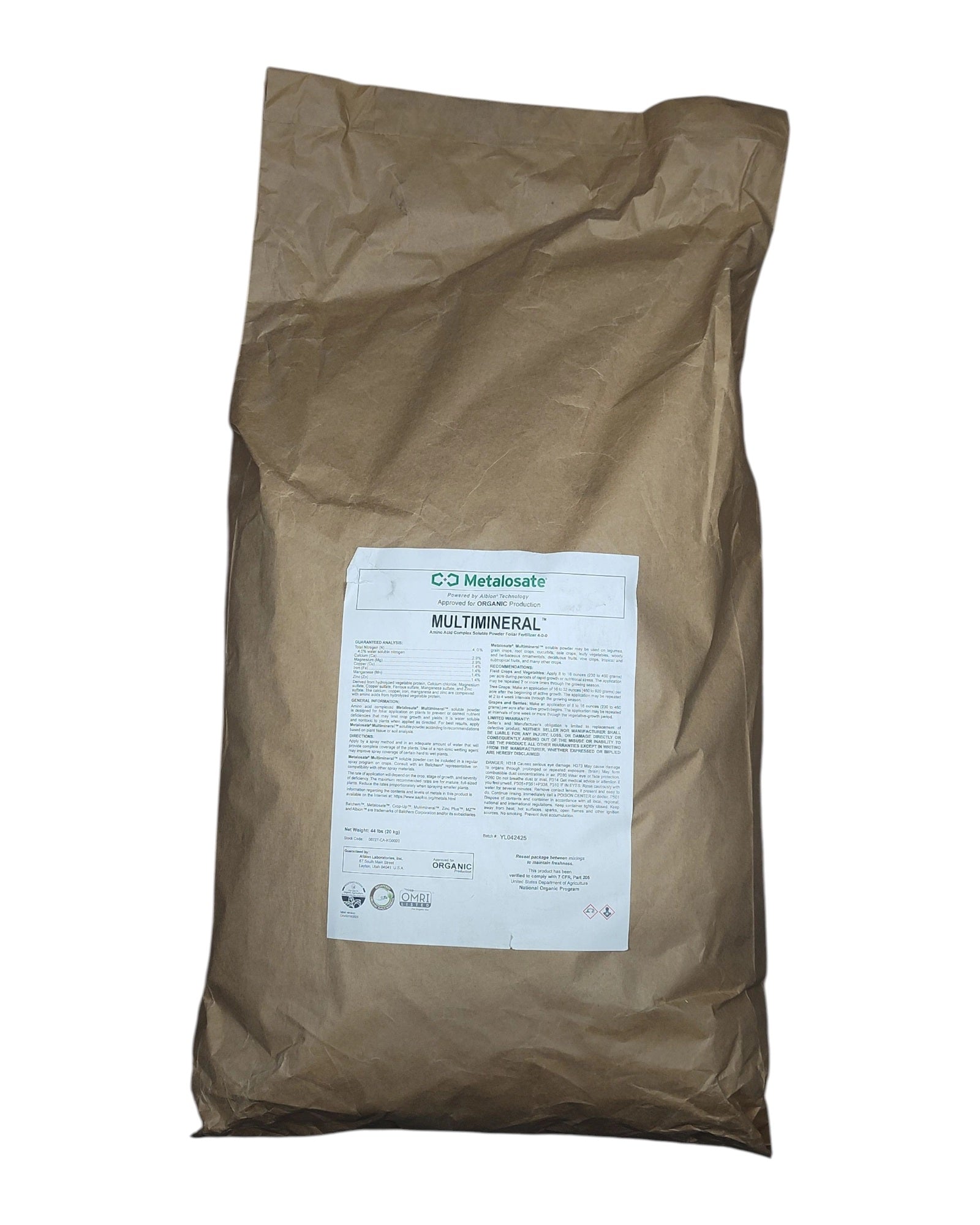 Metalosate MultiMineral Soluble Powder 44 lb. | Bulk Chelated Foliar ...